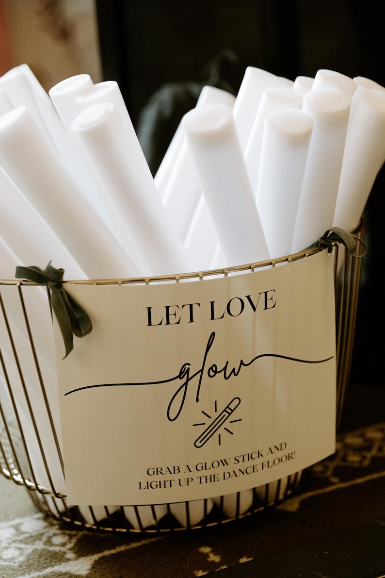 Let Love Glow Modern Wedding Glow Stick Sign(svg Instant Download ...