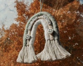 Drive Safe Brown and Blue Smiley Face Macrame Rainbow Car - Etsy