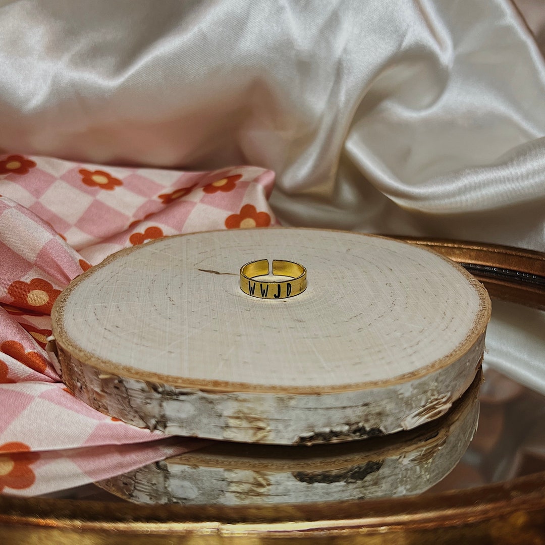 What Would Jesus Do WWJD Stamped Wire Ring/stamp Ring/gold Stamped Ring ...