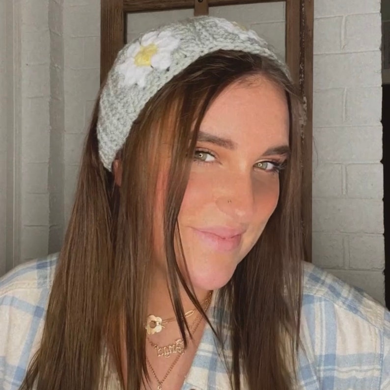 Boho/cottage Core Granny Square Crochet Headband/ear | Etsy