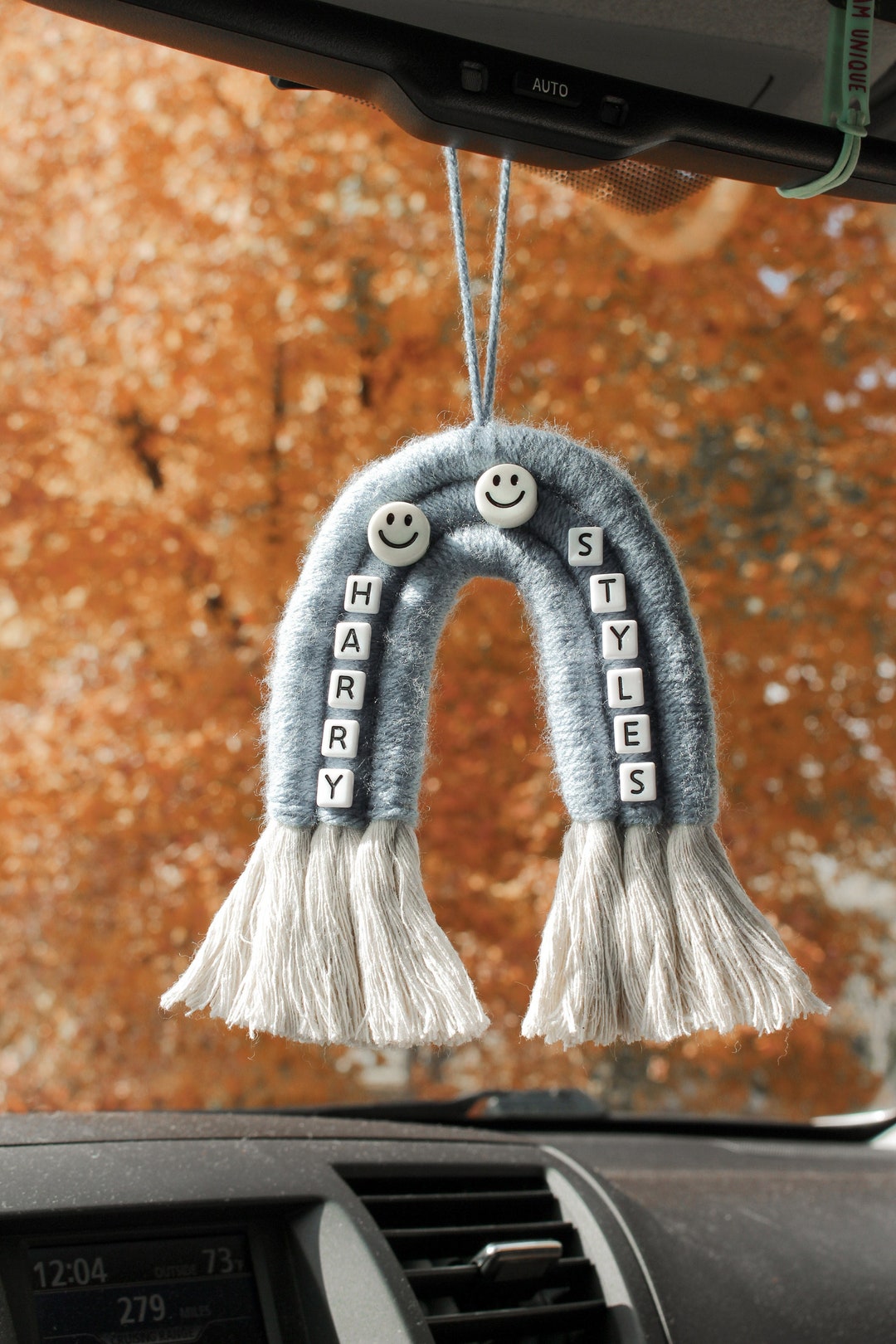 Harry Styles Smiley Face Macrame Rainbow Car Charm/car Charm/car Decor ...