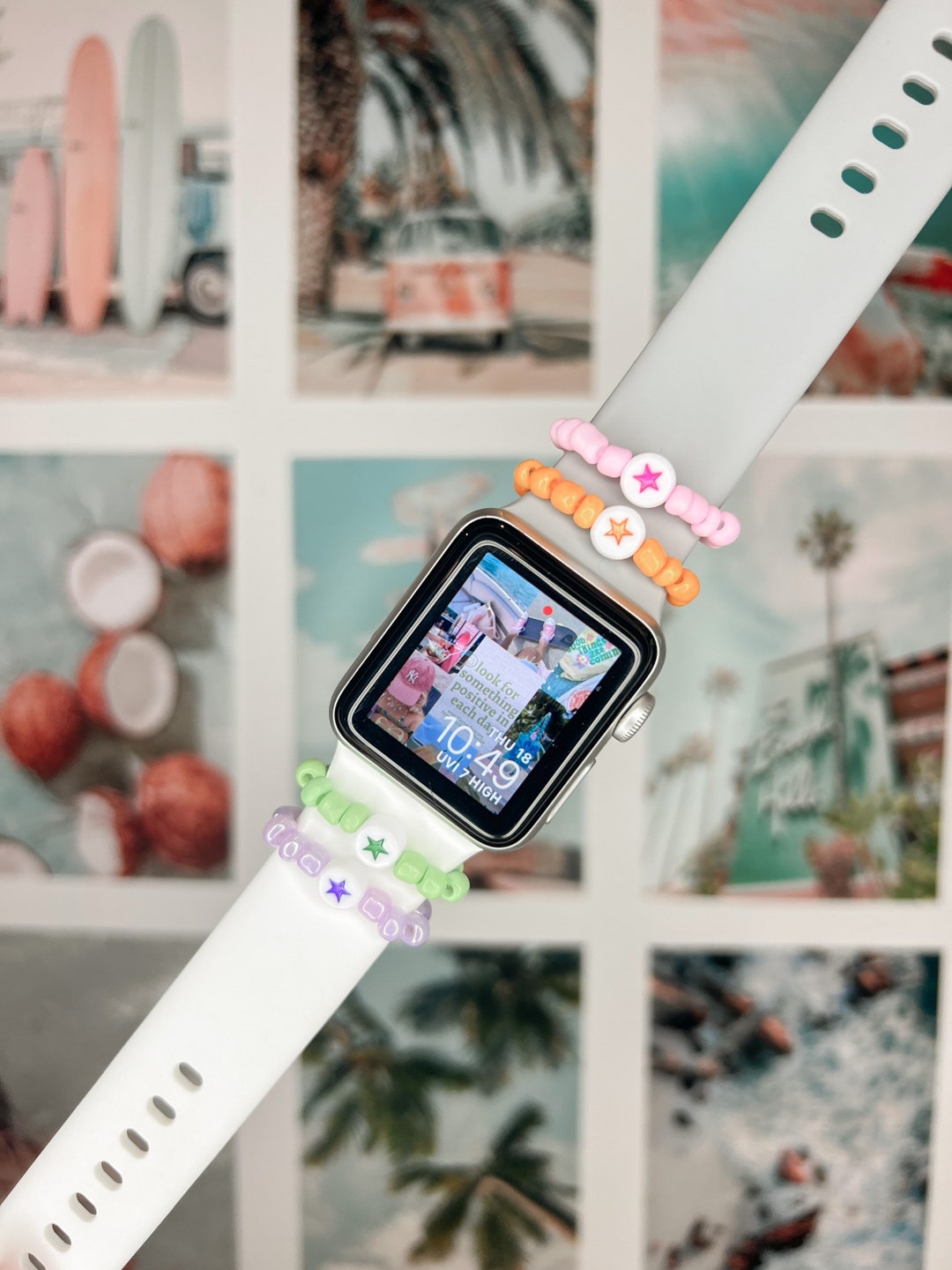 Beaded Watch Charm Two Toned Star/apple Watch Halo/trendy Watch ...