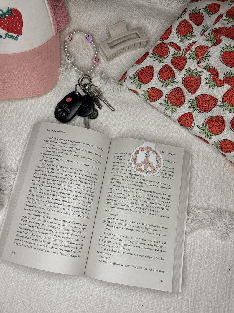 Peace Sign Smiley Face Magnetic Bookmark/ Bookmark/ Magnet - Etsy