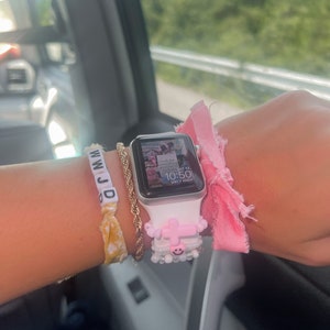 Pink Cross & Smiley Face Watch Charm Set/apple Watch Halo Charms/trendy ...