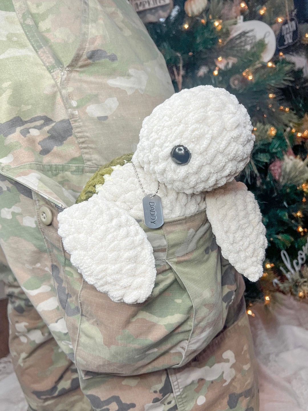 Crochet Army Turtle Plushie Lovey/ Stuffed Sea Turtle - Etsy
