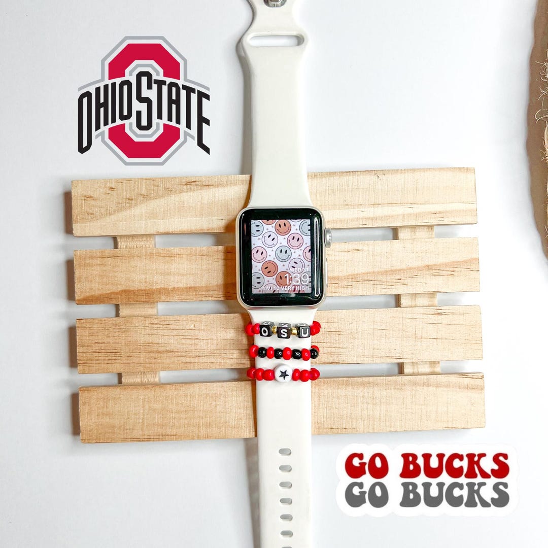 Ohio State University College Bucks Beaded Watch Charm Set/apple Watch Halo Charms/trendy Watch ...