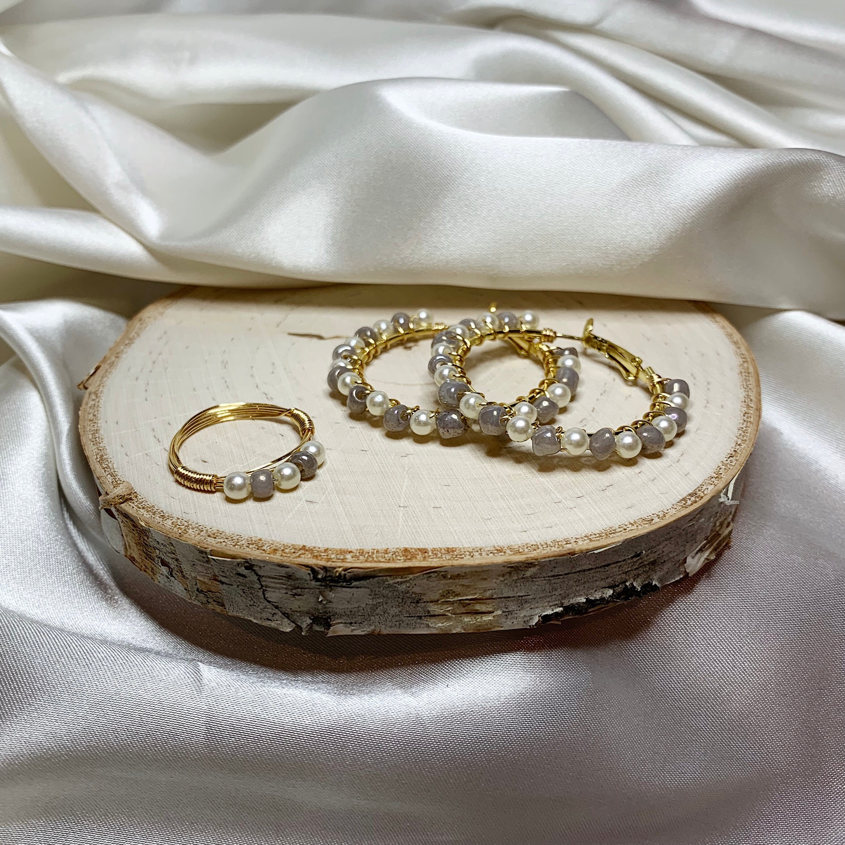 Fidget Ring and Hoops Bead Wire Set/wire Ring/gold Wire - Etsy