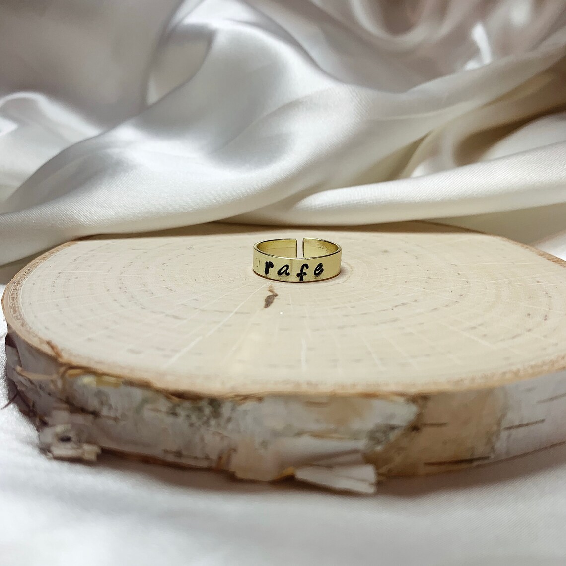 Outer Banks Inspired Name Stamped Ring/obx Jewelry/ Flat Gold - Etsy