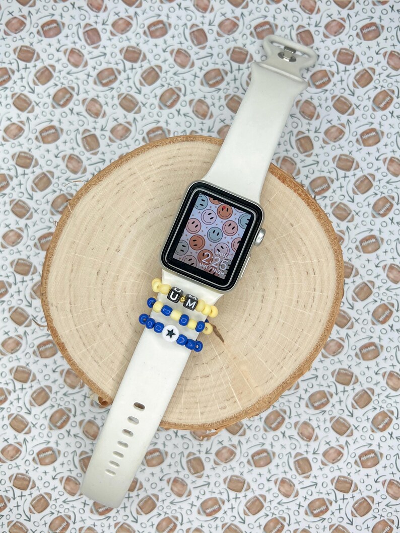 Michigan University Beaded Apple Watch Charms: College Football ...