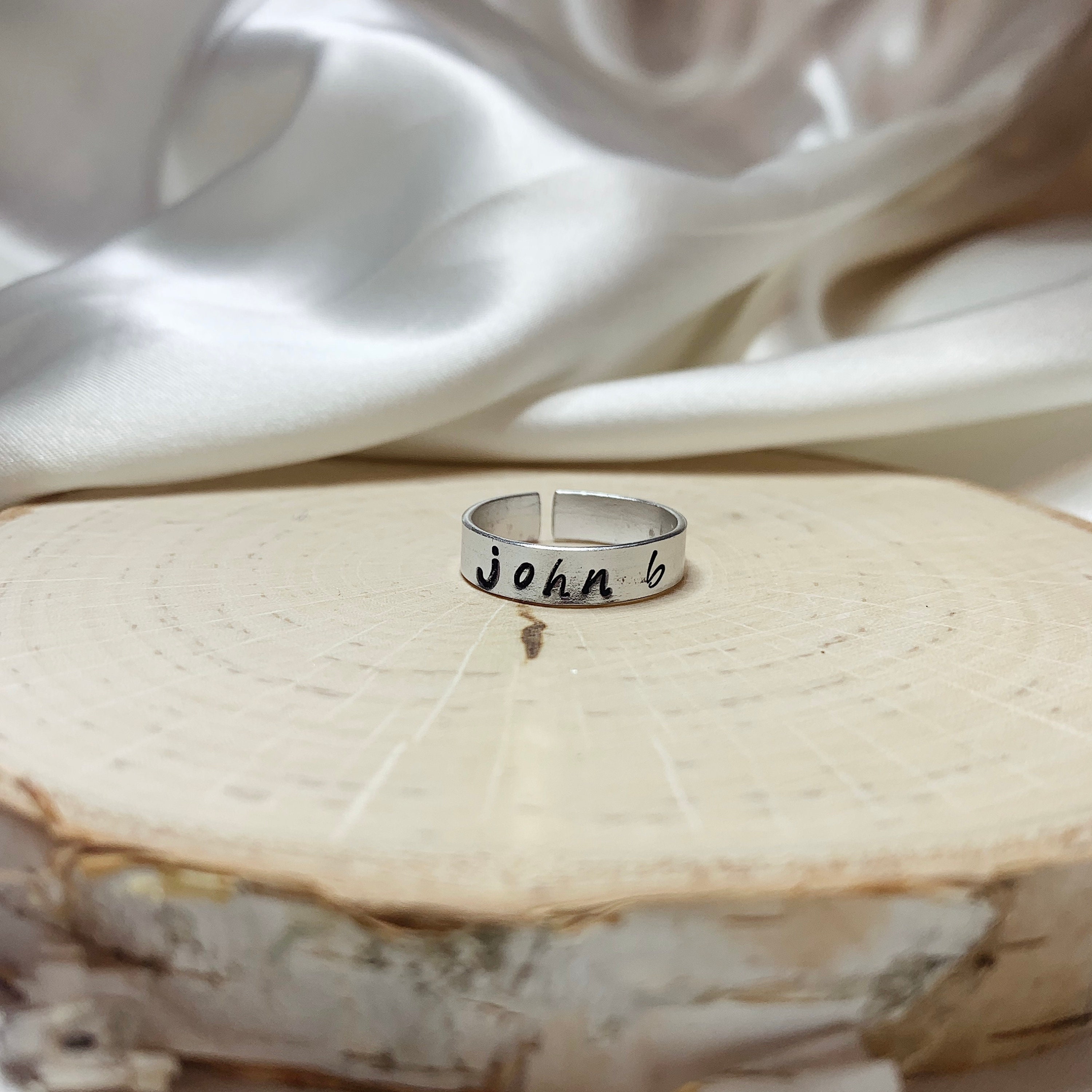 Outer Banks Inspired Name Stamped Ring/obx Jewelry/ Flat Gold - Etsy