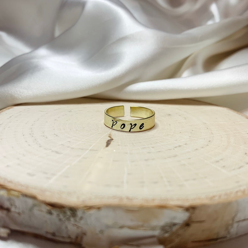 Outer Banks Inspired Name Stamped Ring/obx Jewelry/ Flat Gold - Etsy