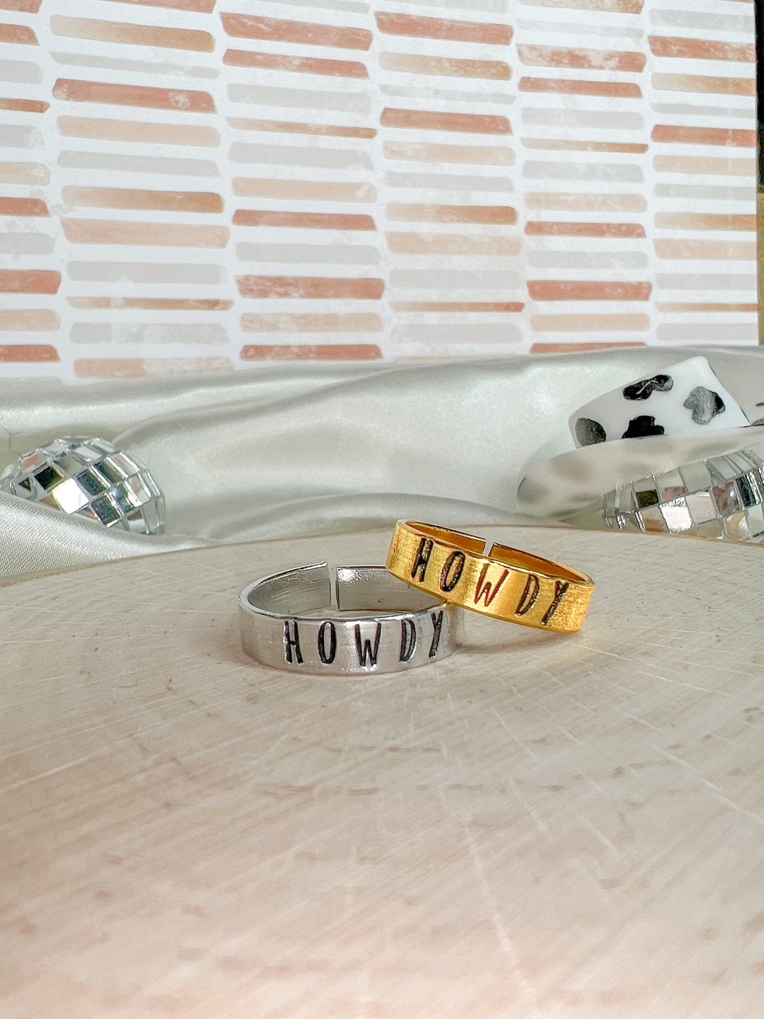 Howdy Stamped Ring/flat Gold Wire Ring/gold Ring/gifts for Her/fidget ...