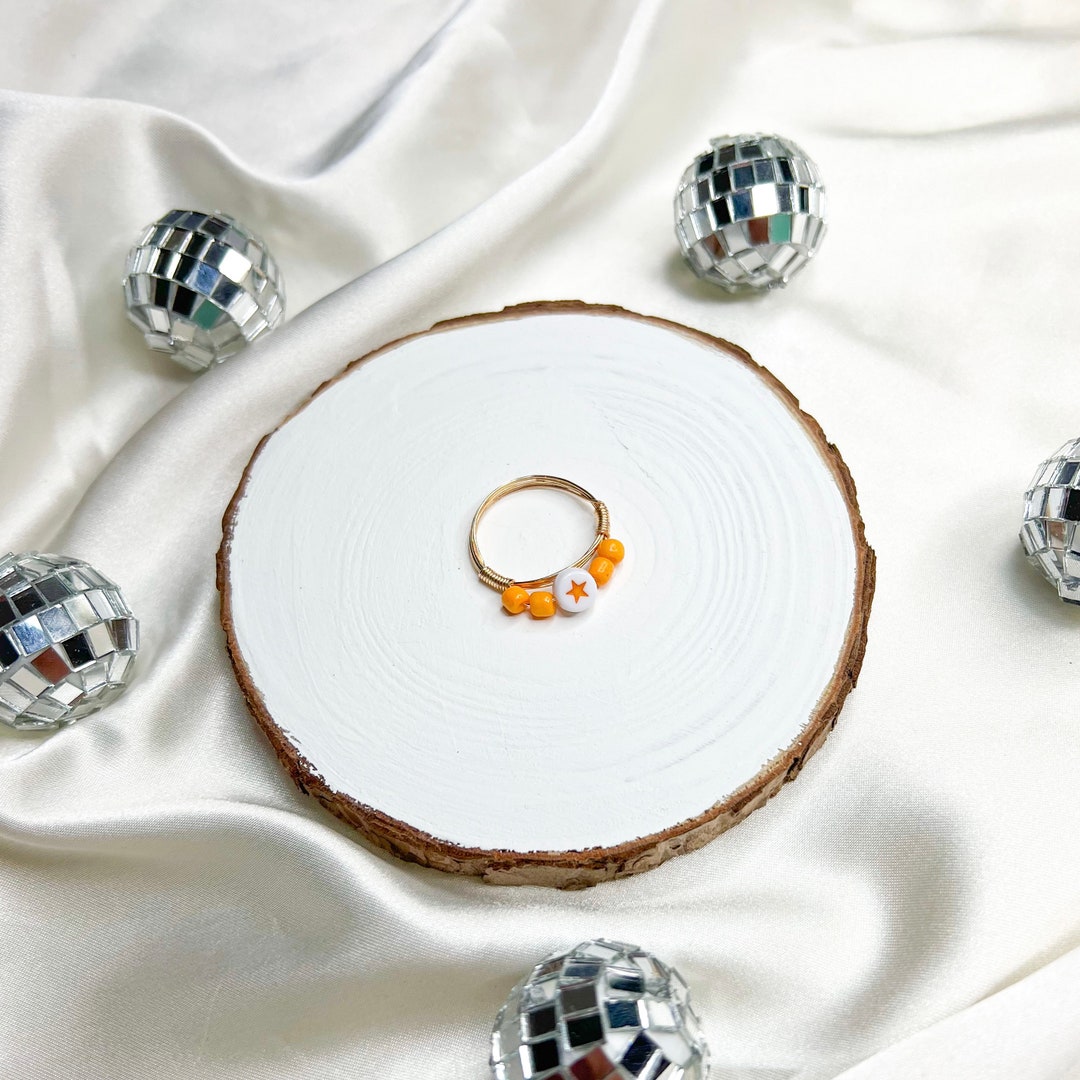 Light Orange Star Fidget Bead Wire Ring/wire Ring/gold Wire Ring/gold ...