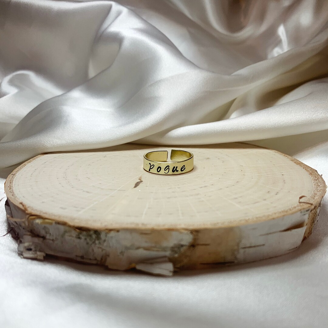 Outer Banks Inspired Pogue Stamped Ring/obx Jewelry/ Flat Gold Wire ...