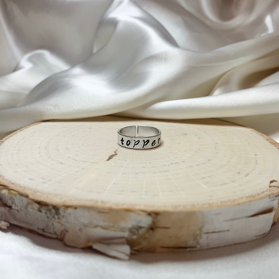 Outer Banks Inspired Name Stamped Ring/obx Jewelry/ Flat Gold - Etsy