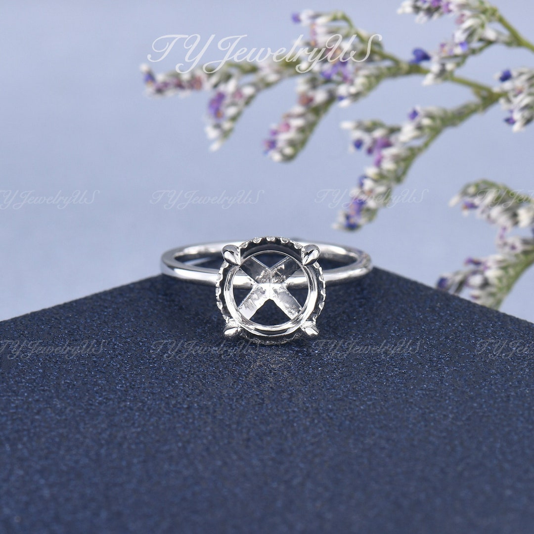 Custom Semi Mount White Gold Engagement Ring Setting Diamond Hidden ...