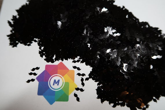 STACHE Black Mustache Shaped Glitter Nail Art Slime - Etsy