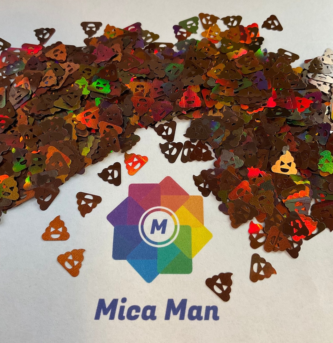 OH SHIT -poop Emoji Shaped Glitter, .5 Oz Bag, Brown Holographic, Brown ...