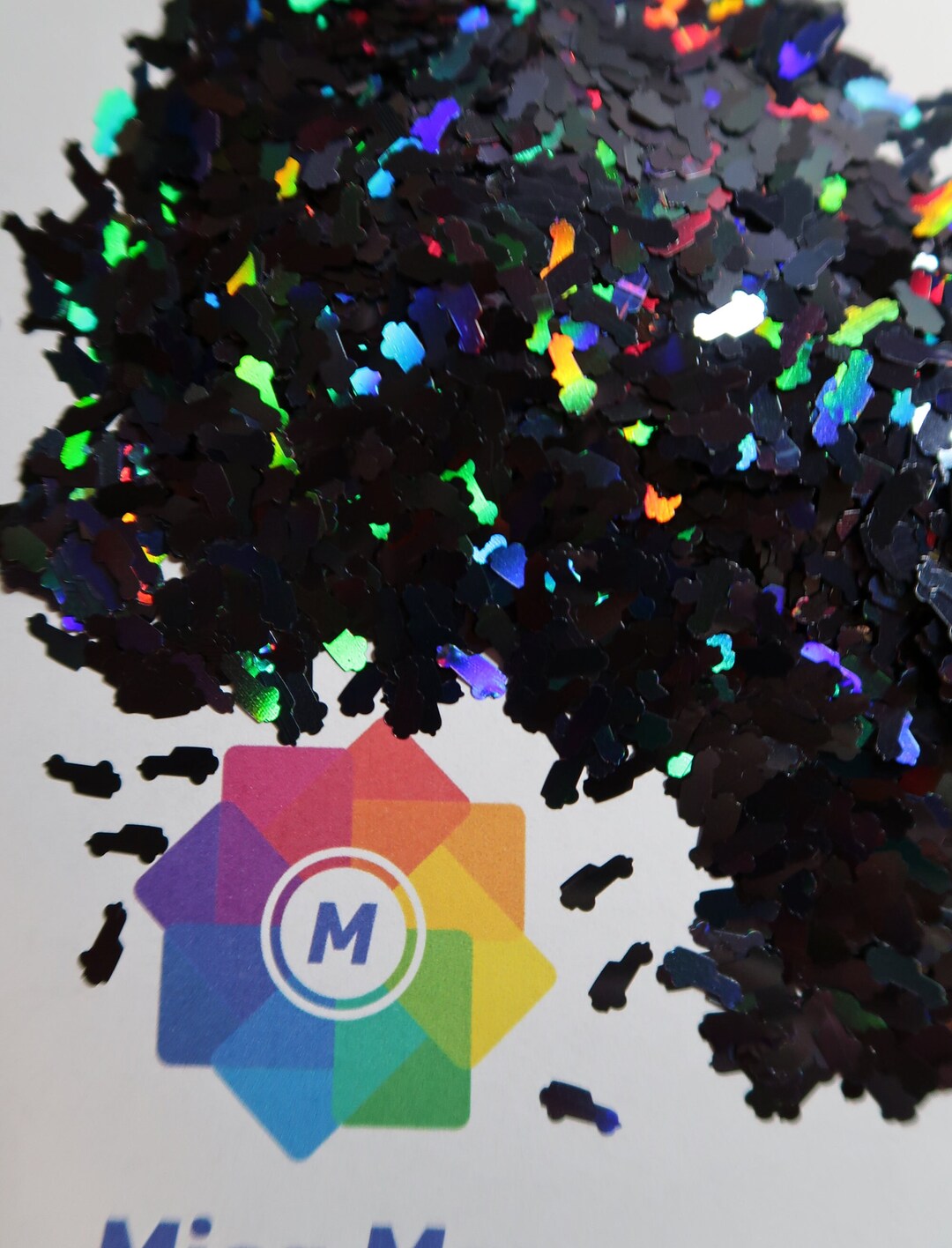 OFF ROAD - Black Holographic Jeep Shaped Glitter, Nail Art, Slime ...