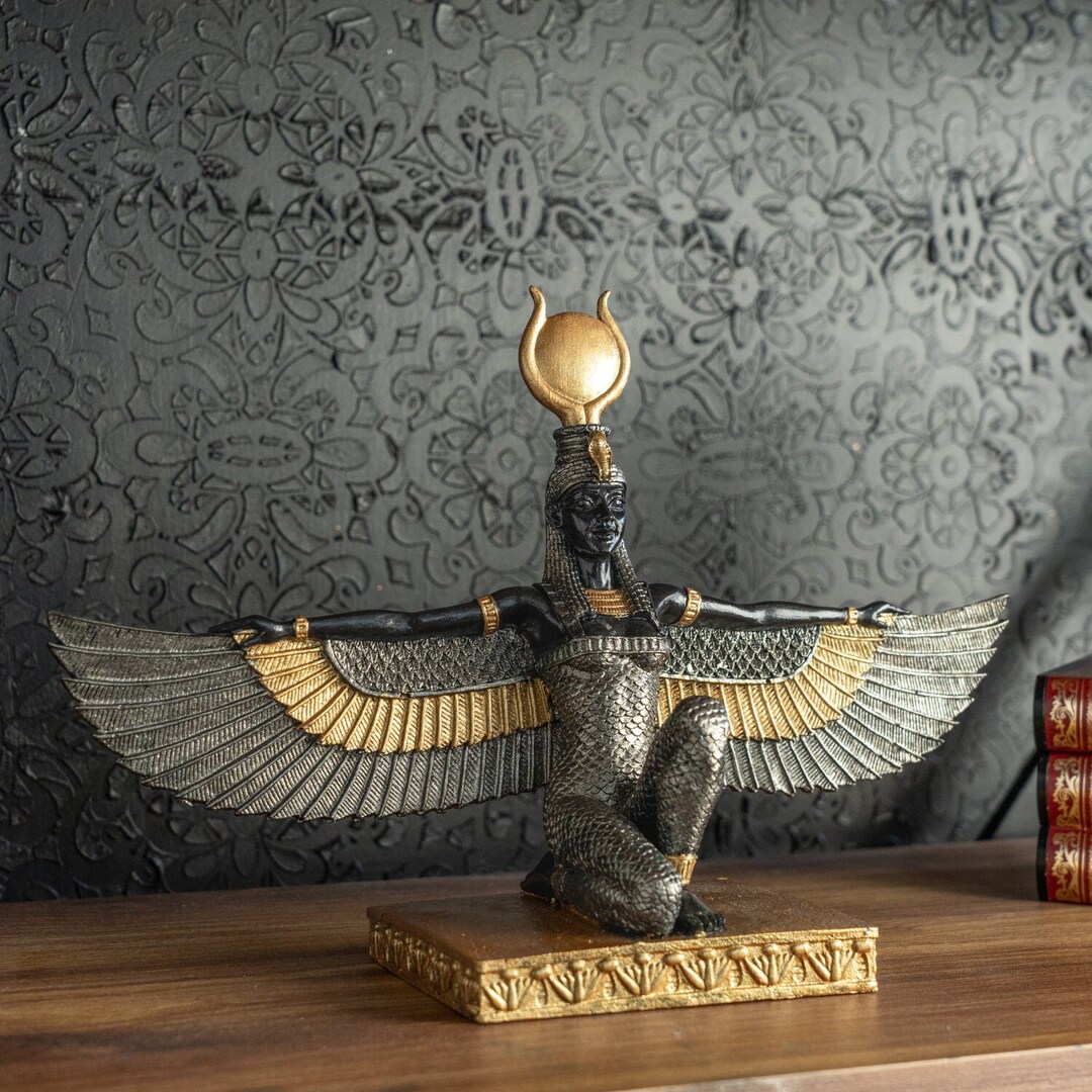 Vintage Isis Big Statue - Big Hand-painted Ancient Egyptian Goddess ...