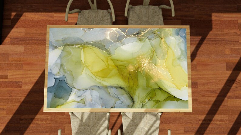Green Marble Art Abstract Marble Table Protector Blue - Etsy