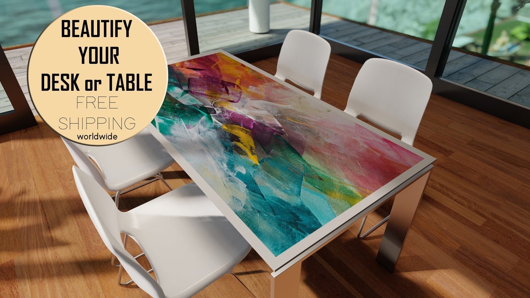 Abstract Art Table Top, Abstract Print Kitchen Table Mat, Custom Dining ...