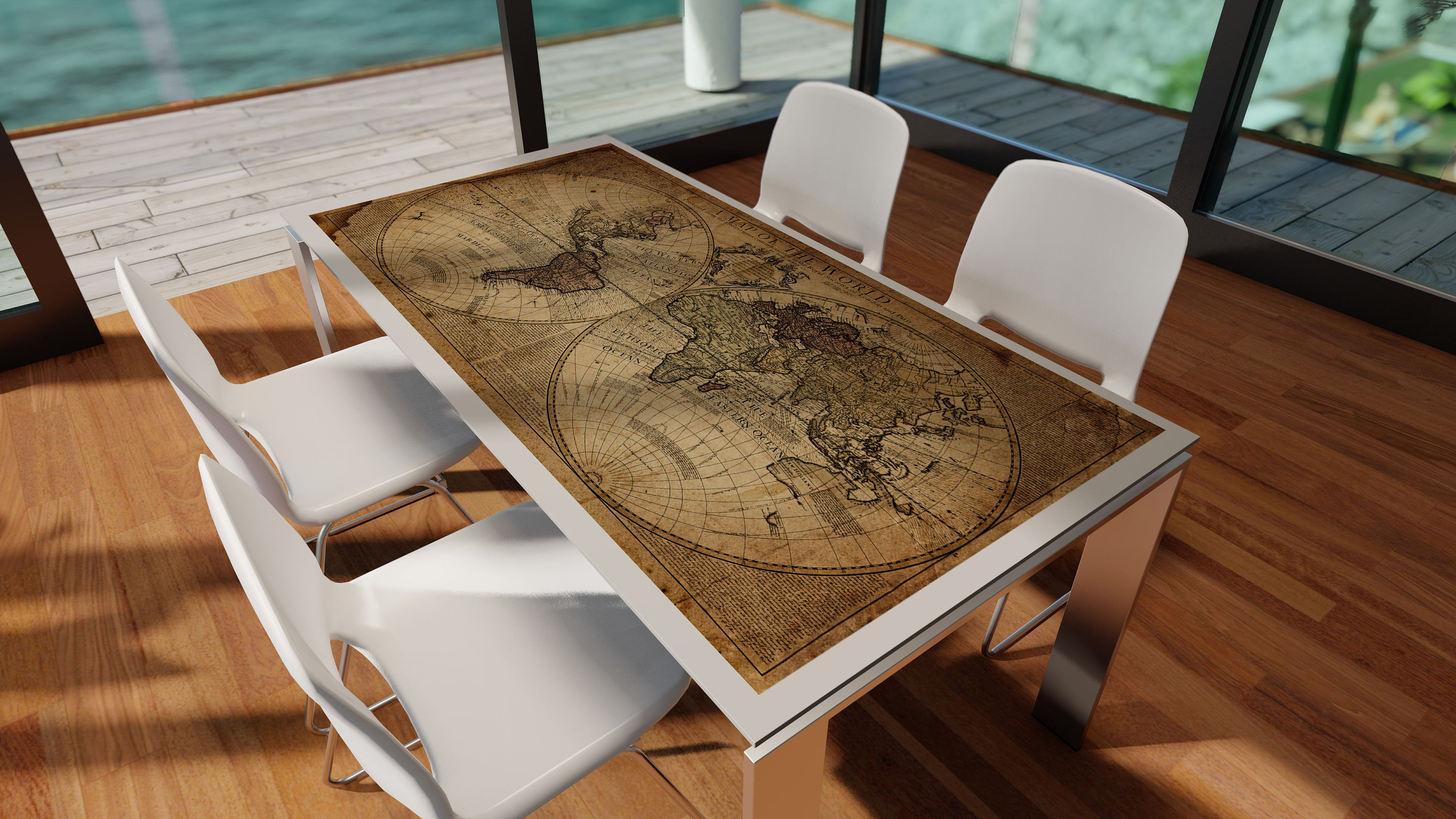 World Map Coffee Table for sale | Only 4 left at -65%