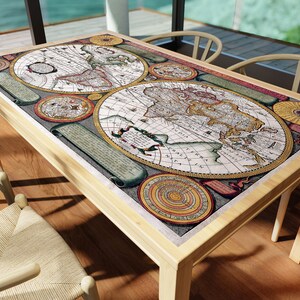 Antique Map Table Cloth Art Home Decor Art World Map Print - Etsy Canada