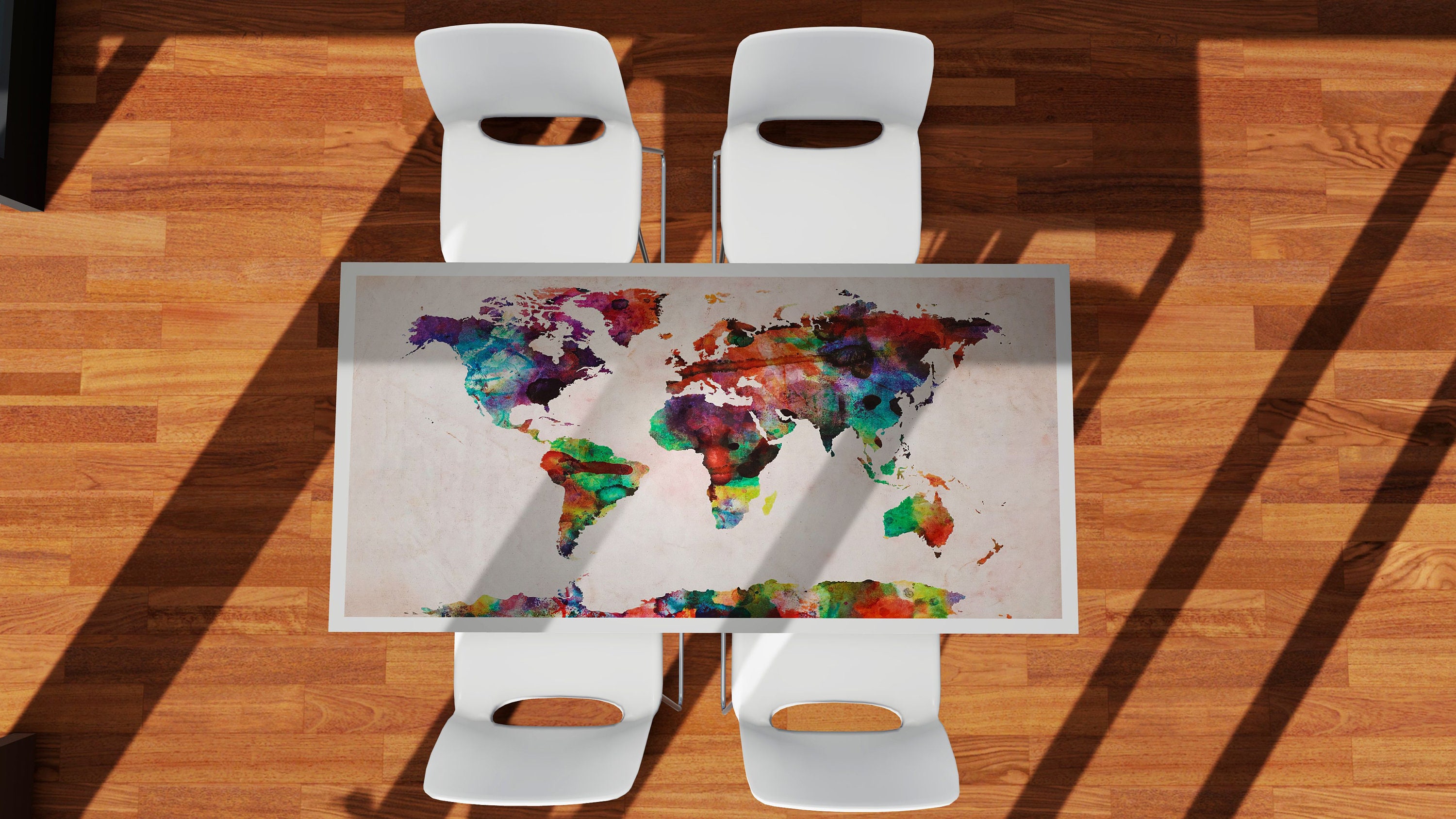 Colorful World Map Map Print World Map Table Cloth | Etsy