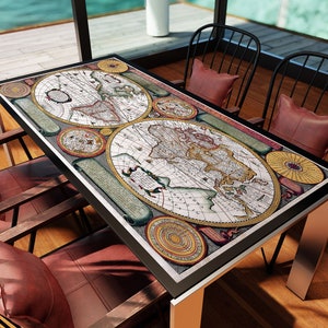 Antique Map Table Cloth Art Home Decor Art World Map Print - Etsy Canada