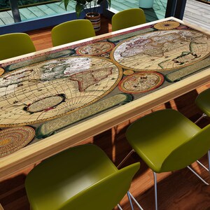 Antique Map Table Cloth Art Home Decor Art World Map Print - Etsy Canada