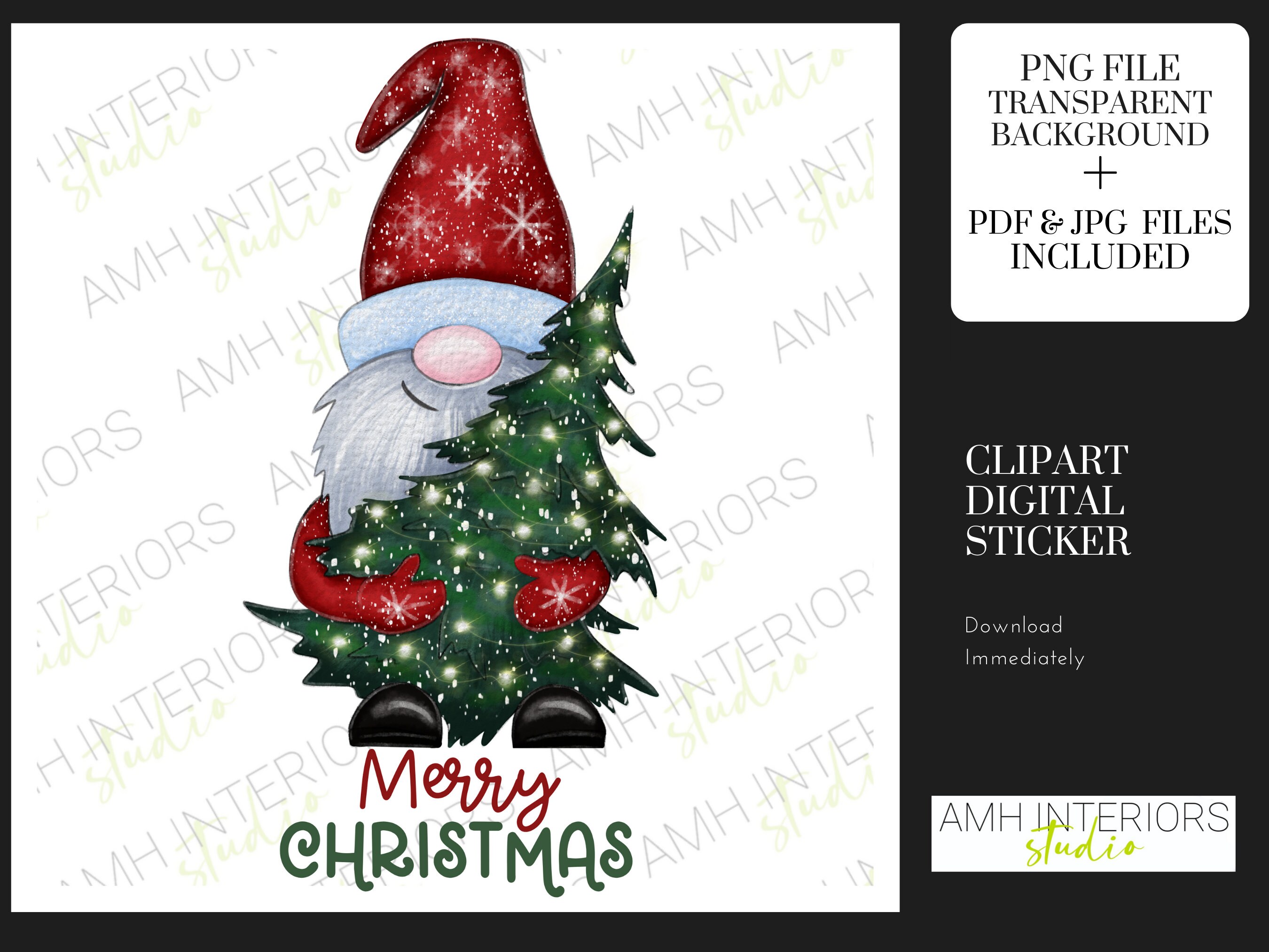Printable Gnomes Christmas Clipart Gnomes PNG Christmas - Etsy