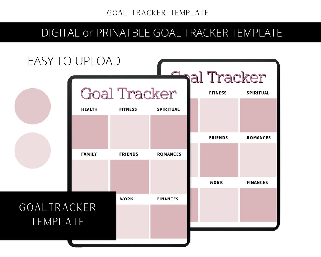Digital Goal Tracker, Digital Planner, Goodnotes Planner, Goal Tracker ...