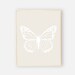 Neutral Butterfly Digital Art Print, White Butterfly Cream Background ...