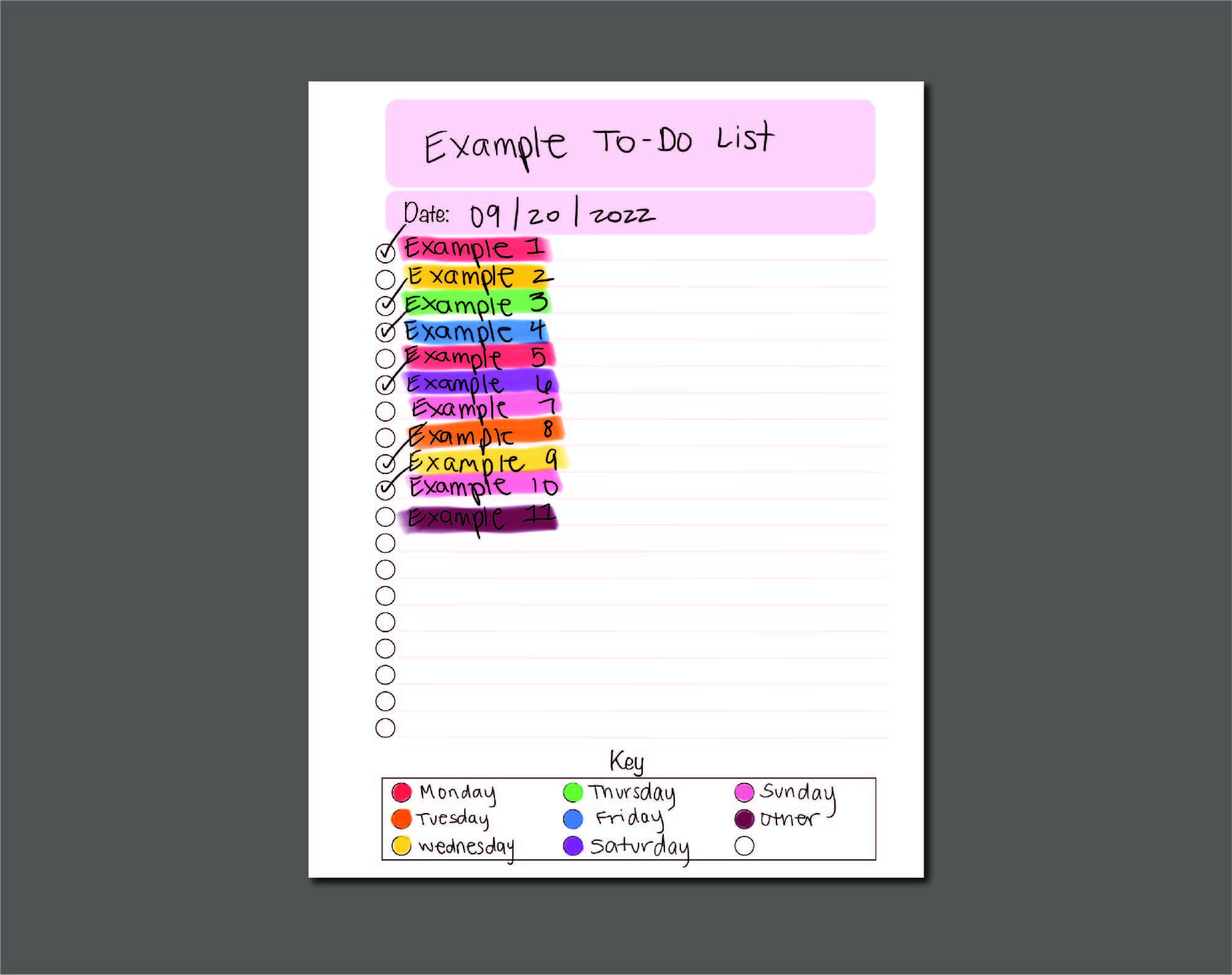 TO DO LIST, Colorful To-do List Printable, to Do List With Key, Digital ...