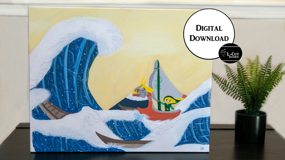 Legend of Zelda Wind Waker and the Great Wave off Kanagawa Digital ...