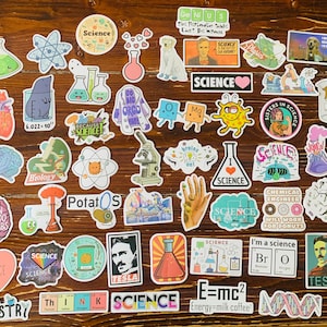 50 Pcs Lab Stickers, Science Stickers, Lab Tech Gift, Laboratory ...