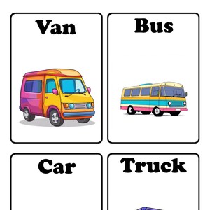Flashcards - Transport With All Aspects or Cars Planes Trains and Other ...