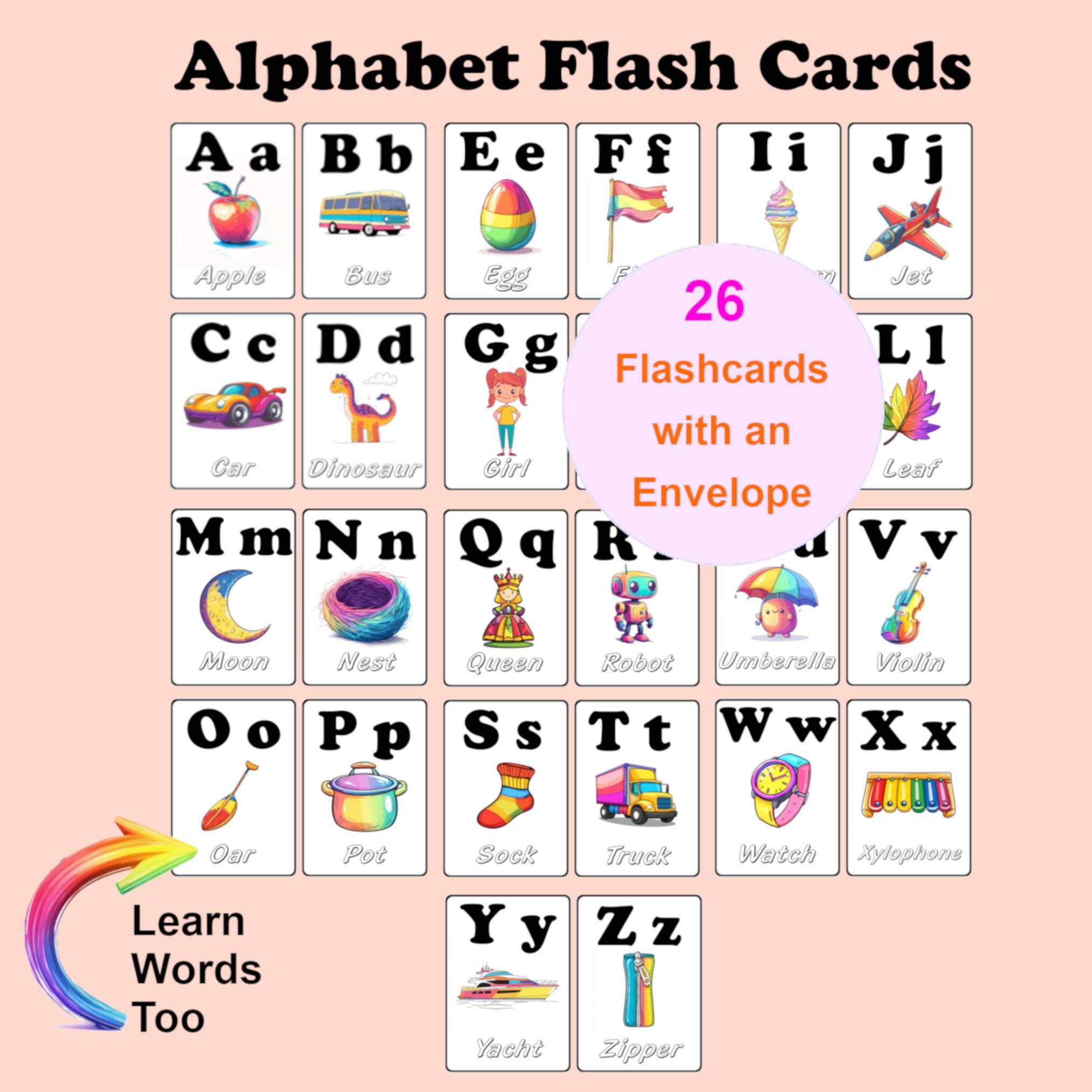 Alphabet Flashcards: ABC Colourful Learning Cards | Fun Learning Tool ...