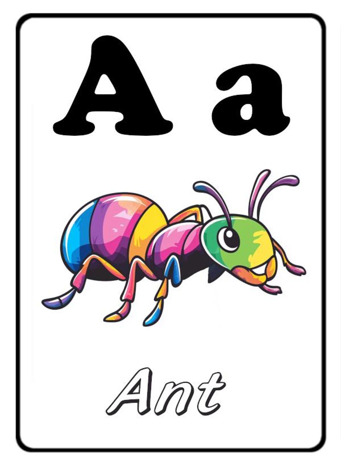 Animal Alphabet Flashcards - Kids Educational Learning Tool, Fun Animal ...