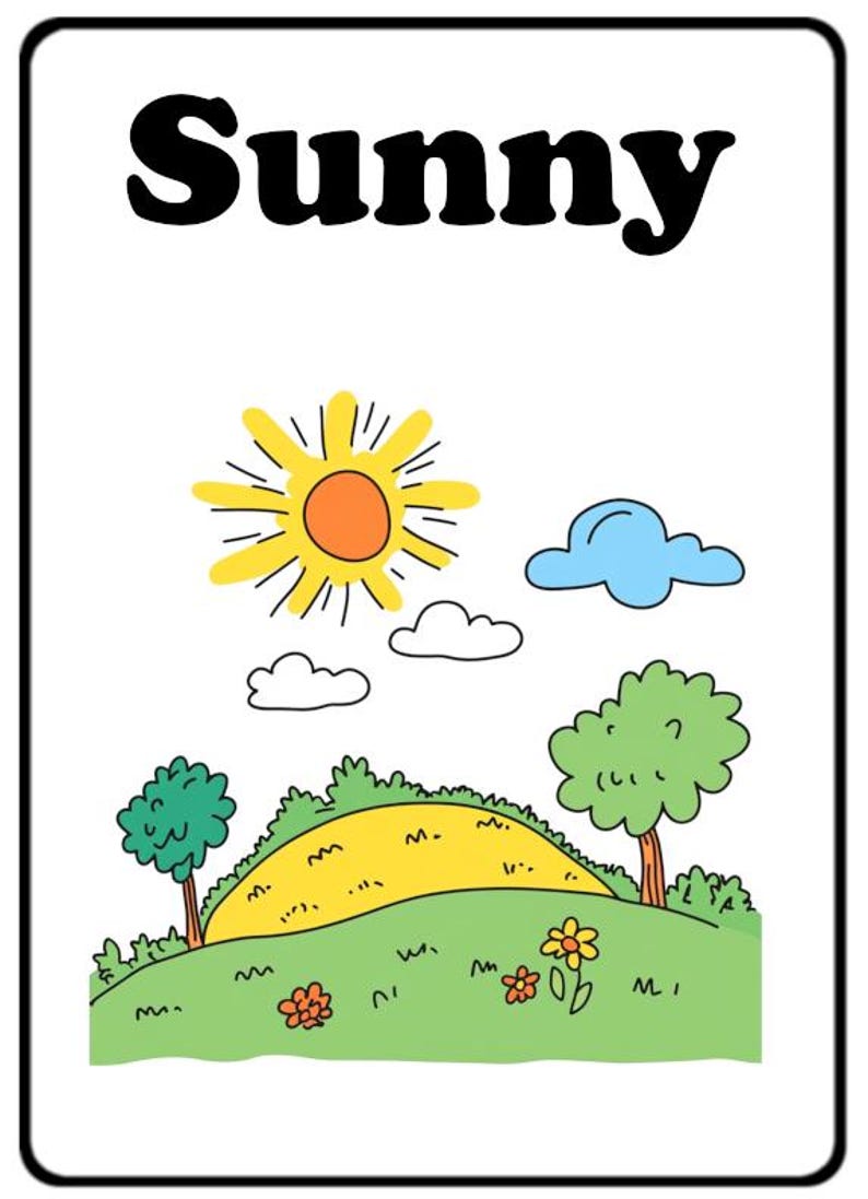 Weather Wheel and Weather Flashcards for Sunny Rainy Days - Etsy