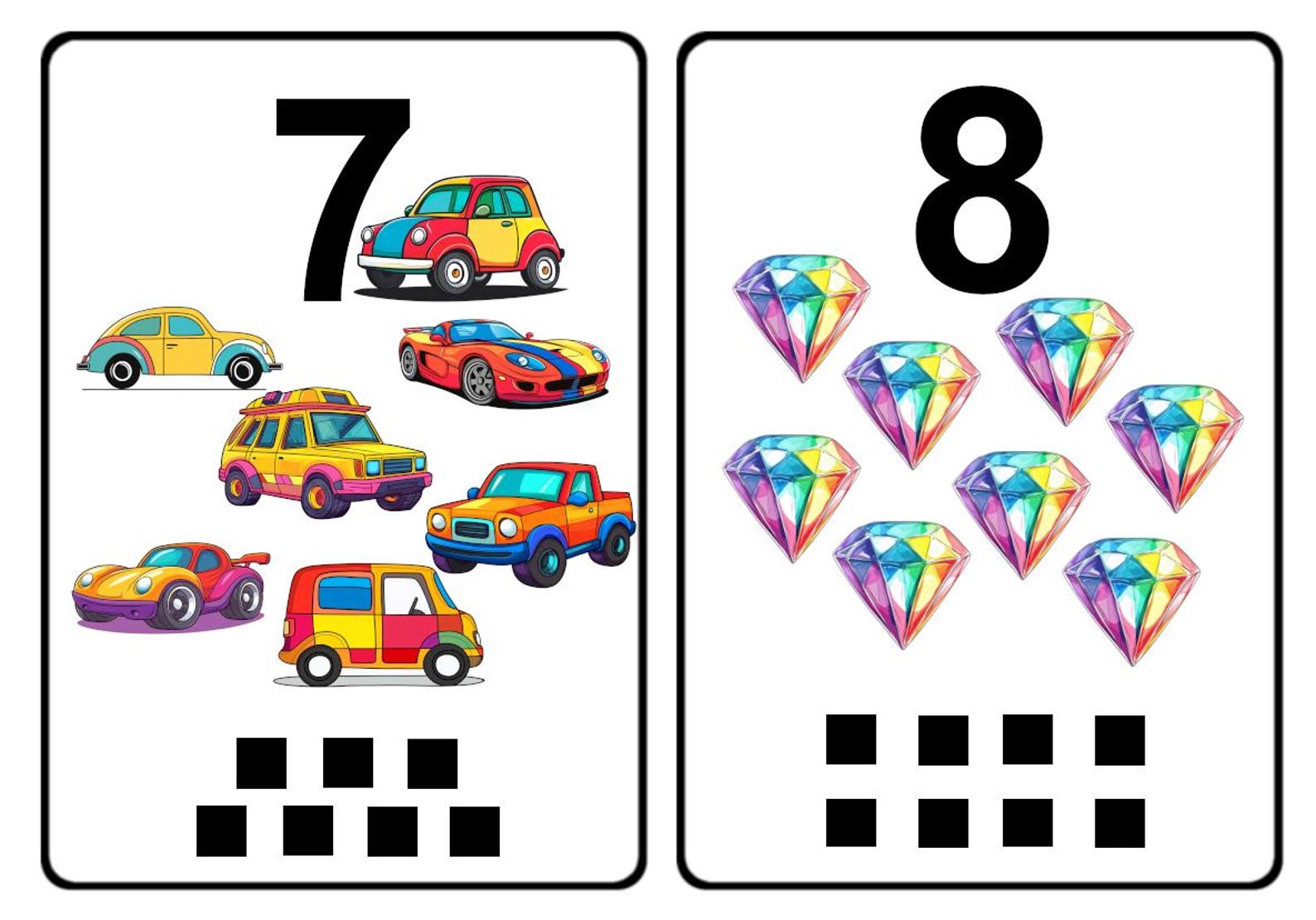 Numbers 1-20 Flashcards - Learn to Count With Images (digital Download ...