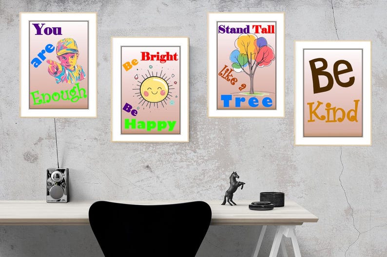 Mindful Classroom Educational Posters Set of 9 Colourful Artworks for ...
