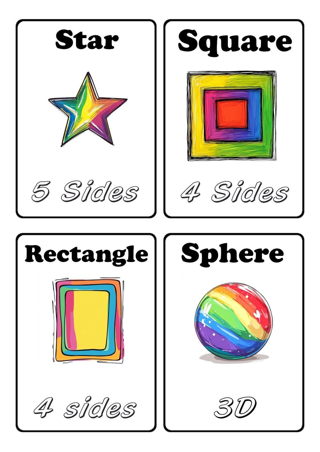 Flashcard Shapes Learn the Main Shapes Using Flash Cards and Patterns ...