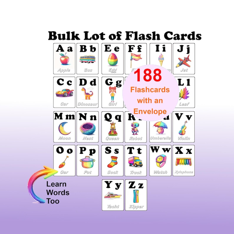 188 Flashcards Bulk Lot - Learn Alphabet Numbers Colors Shapes the ...