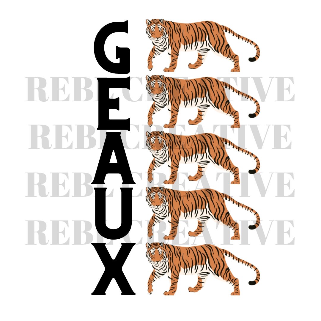 Geaux and Tigers Louisiana 4 PNG Files - Purple, Mustard, Black and ...