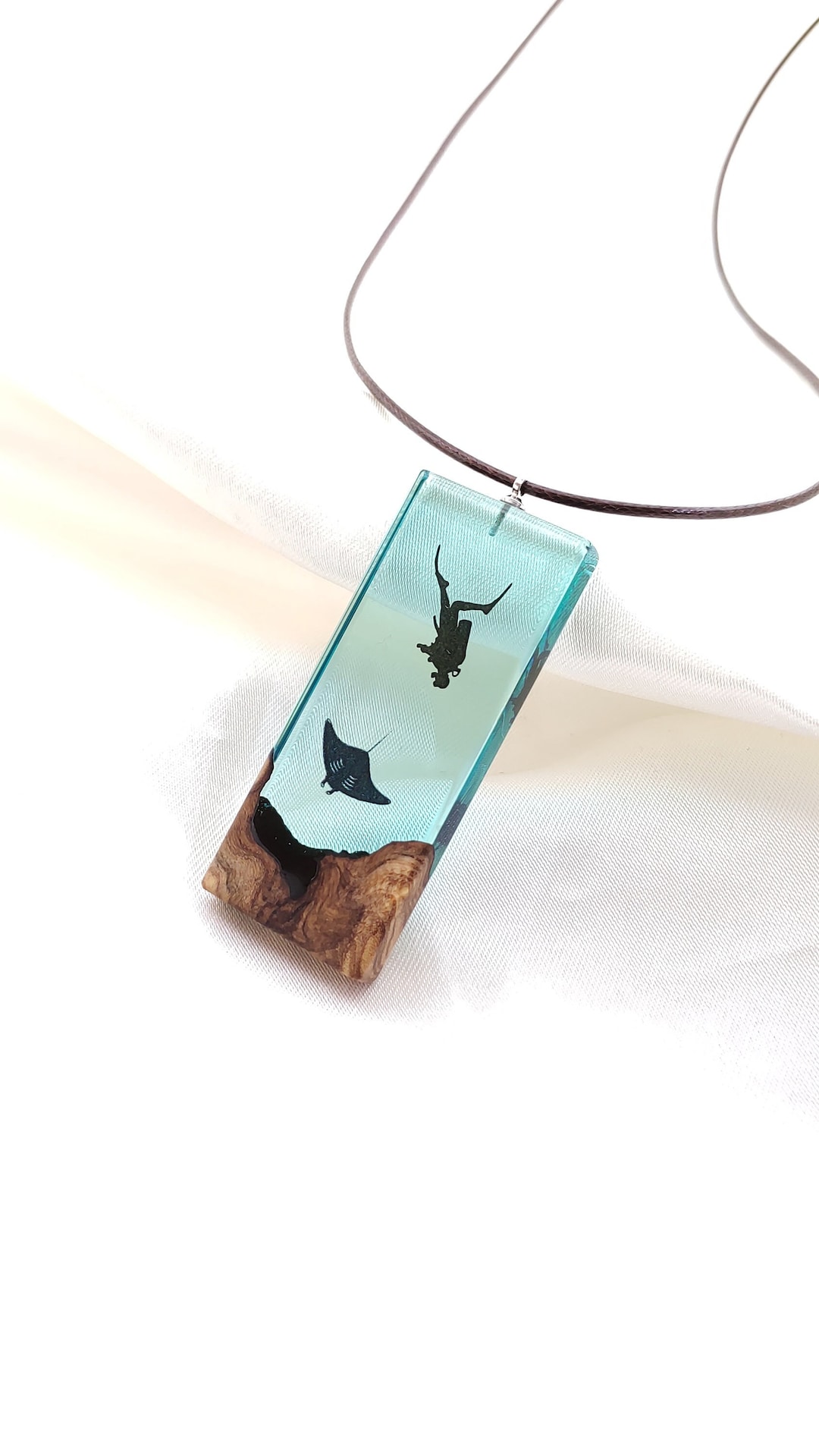 Scuba Diver Necklaces, Stingray Fish Pendant Diver Gift, Diver Figurine ...
