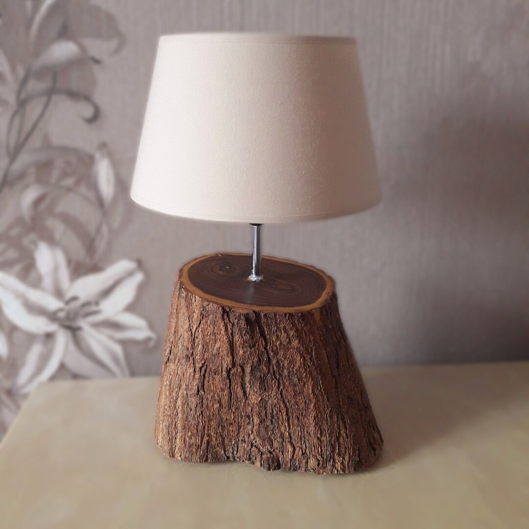 Wood Lamp, Wooden Lamp, Table Lamp, Wood Decor, Cherry Wood, Light ...
