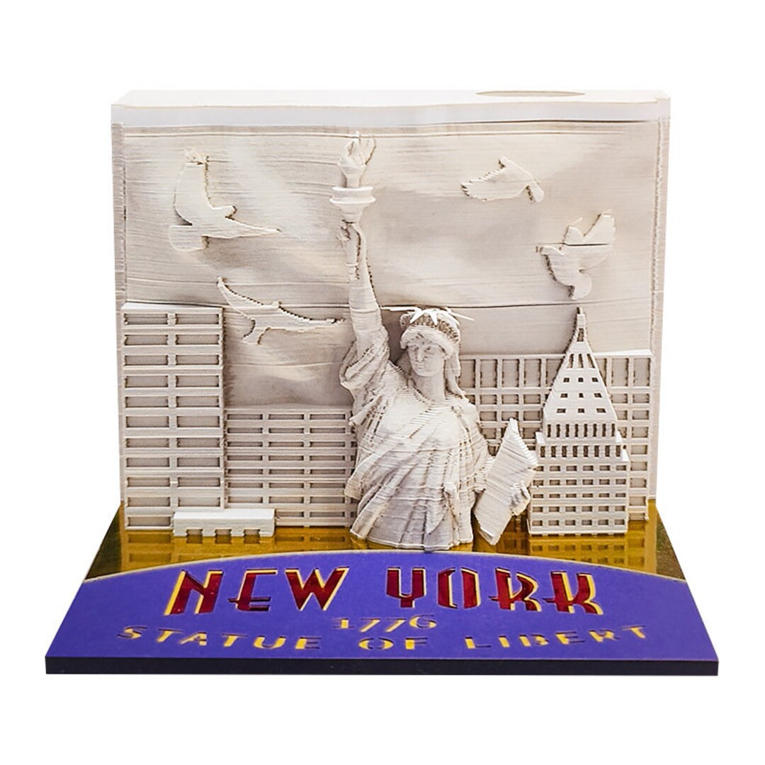 Lady Liberty 3D Memo Pad Art Sticky Notes, Fantasy Notepad 3D Paper ...