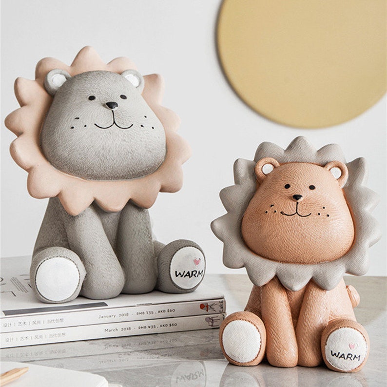 Piggy Bank Lion Coin Cash Bank Container Cartoon Lion Money - Etsy
